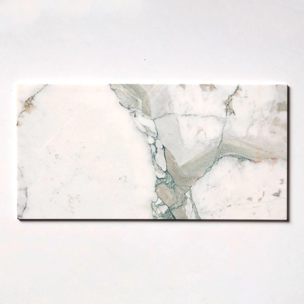 Calacatta Verda Polished Green Marble Tile, - intmarble.com