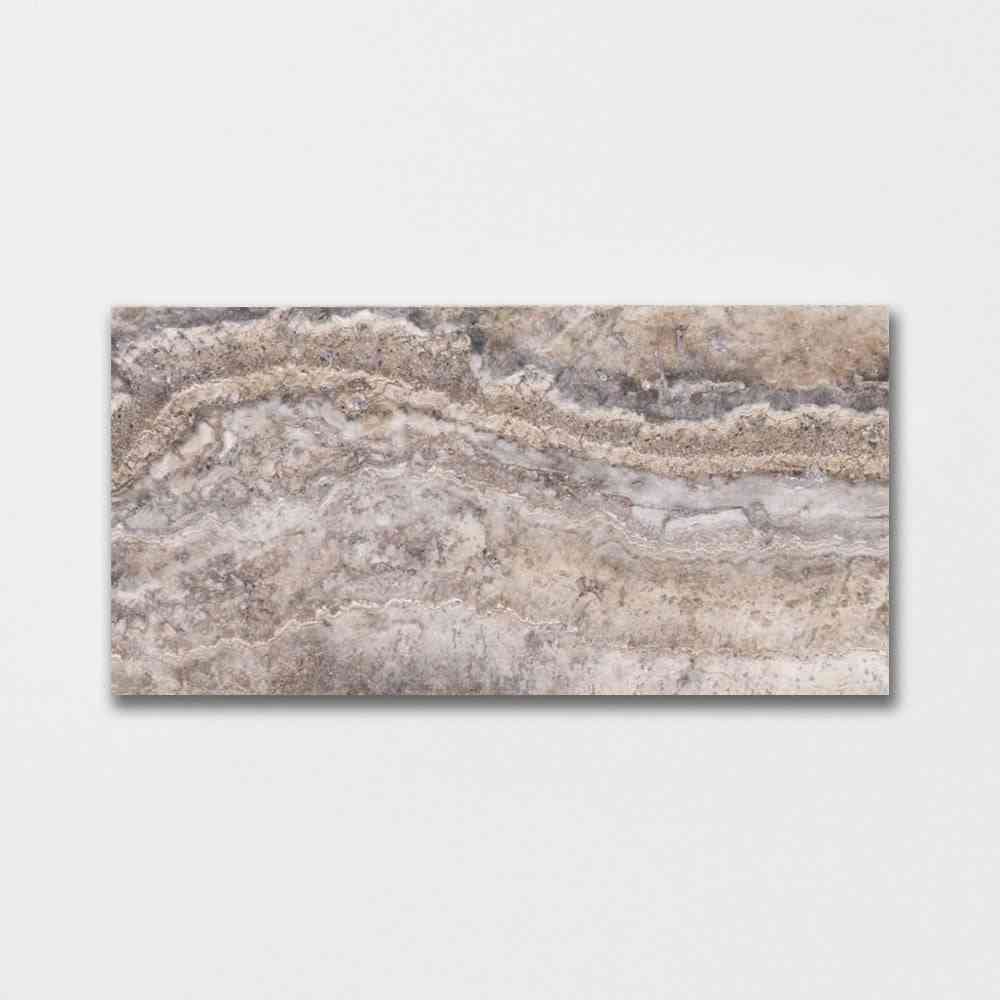 Roman Silver Travertine Tiles 305x610x12mm - intmarble.com
