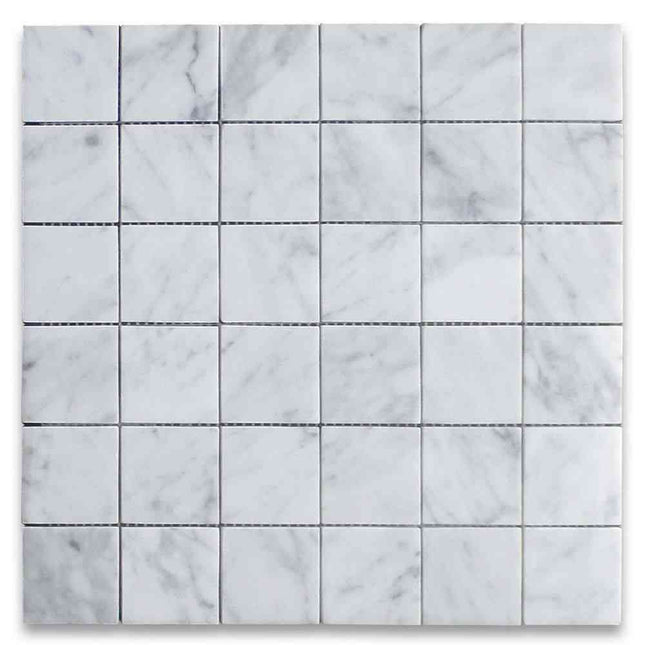 Carrara Square Marble Mosaic Tile 50X50MM - intmarble.com ...
