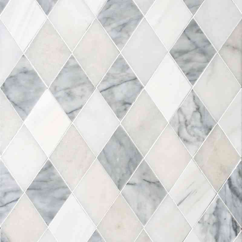 Carrara, Bianco Sivec, Mix Harlequin Marble Pattern Decor Mosaics ...