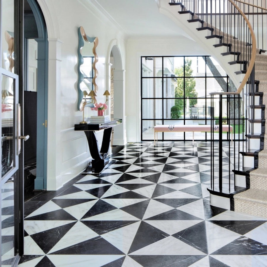 Triangle Marble Tiles Chequerboard - Bathroom | Italian Marble ...
