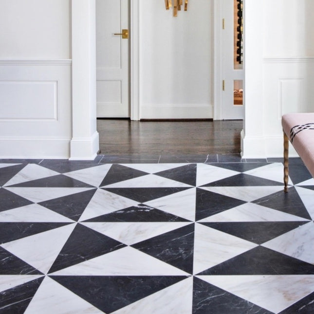 Triangle Marble Tiles Chequerboard - Bathroom | Italian Marble ...