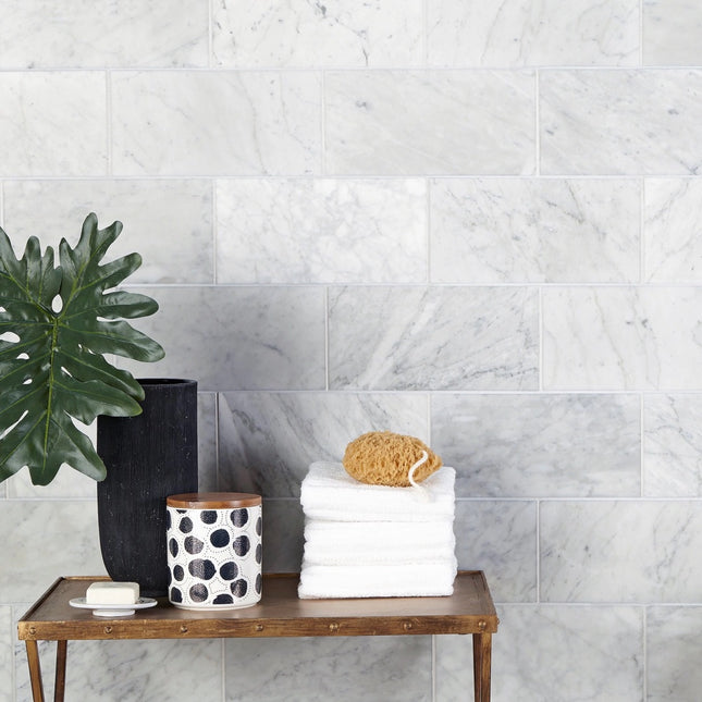 Italian Carrara Marble Tile 150x300mm - Polished – International Marble